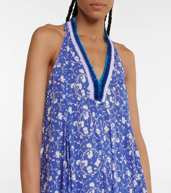 Poupette St Barth Nava Floral Maxi Dress - Blue