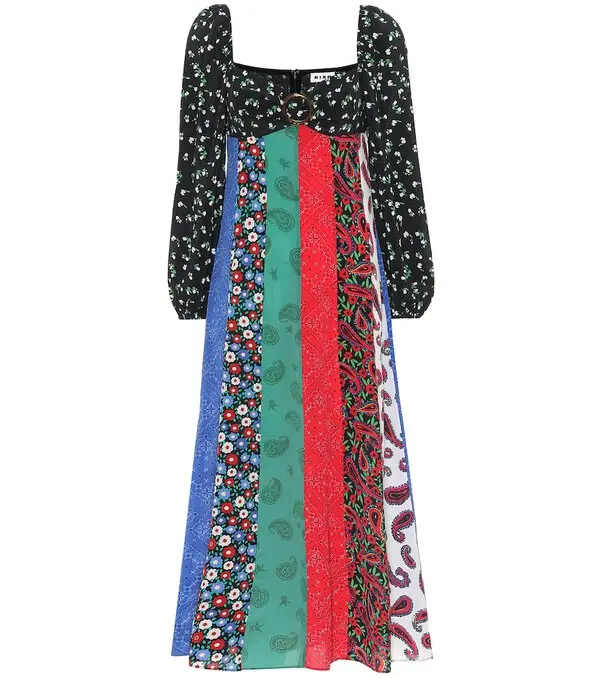 Rixo Printed Silk Maxi Dress