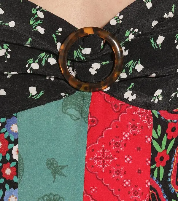 Rixo Printed Silk Maxi Dress