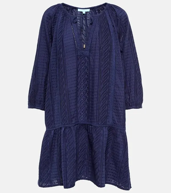 Melissa Odabash Ashley Embroidered Mini Dress - Blue