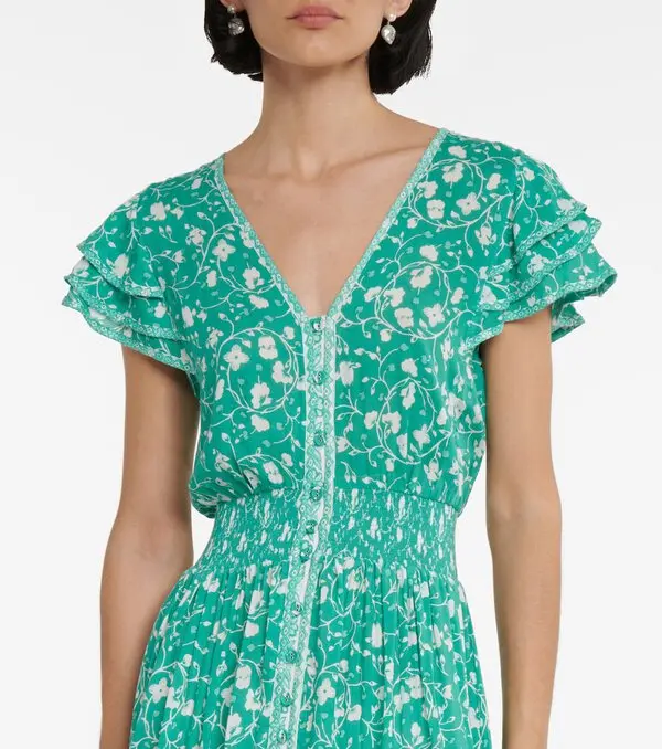 Poupette St Barth Della Floral Midi Dress