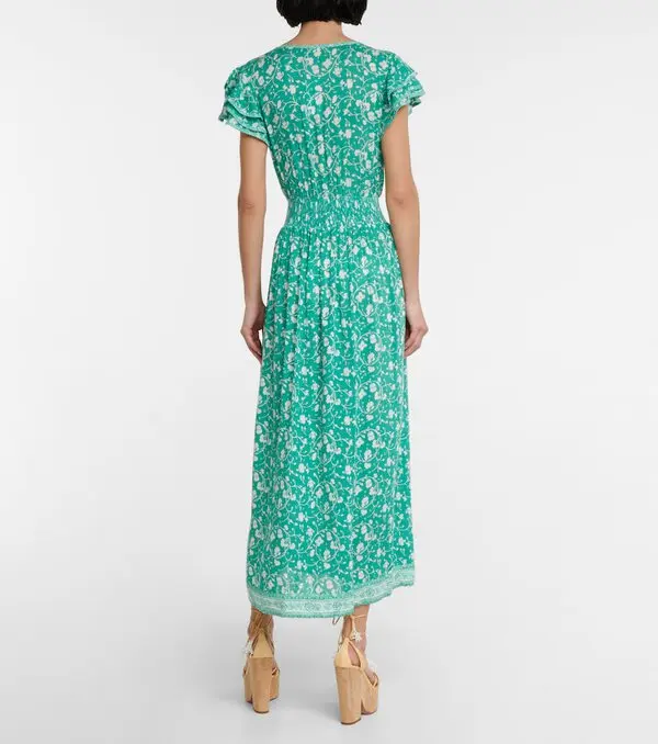 Poupette St Barth Della Floral Midi Dress