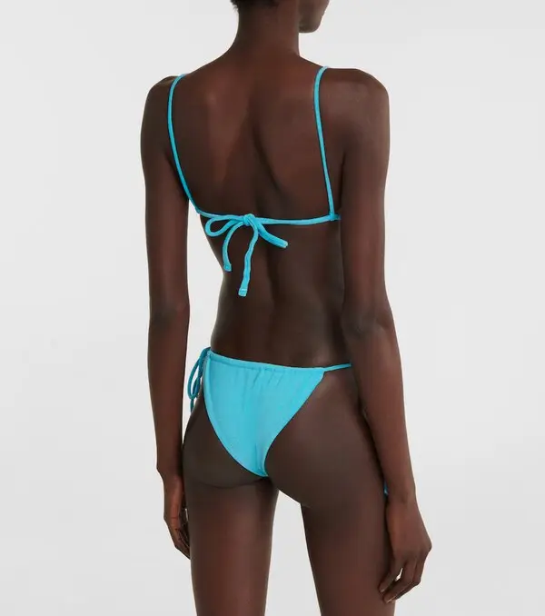 Jade Swim Terry Triangle Bikini Top - Blue