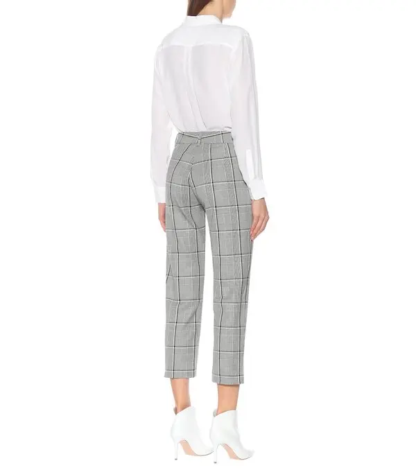 Velvet By Graham & Spencer Abigail High-rise Straight Leg Plaid Trousers