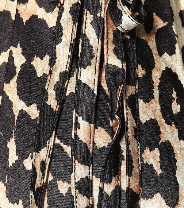 GANNI Leopard-printed Stretch-silk Maxi Dress