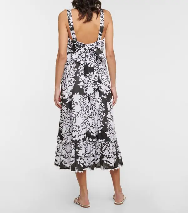 JULIET DUNN Printed Cotton Midi Dress