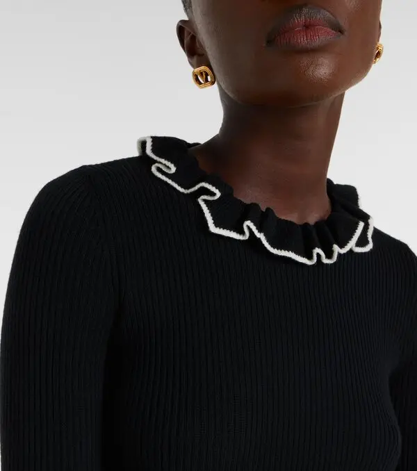 Valentino Garavani Ruffled Virgin Wool Sweater