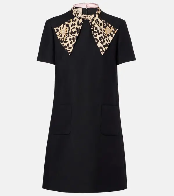 Valentino Garavani Crepe Couture Bow-detail Minidress - Black