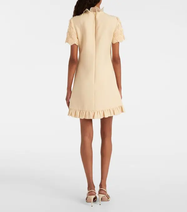 Valentino Garavani Crepe Couture Embroidered Minidress