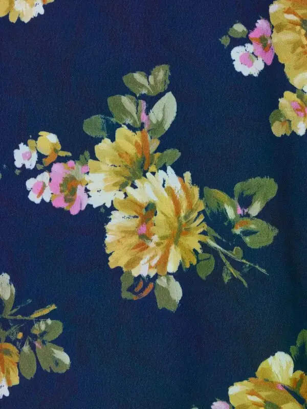La DoubleJ Floral Bell-sleeve Mini Dress