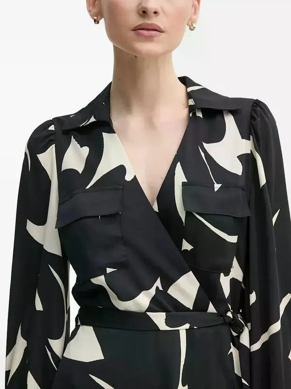 Dkny Abstract Print Wrap Dress