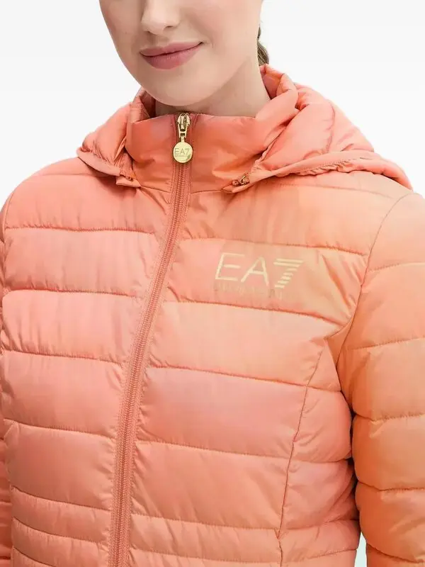 EA7 Quilted Logo-print Jacket - Orange