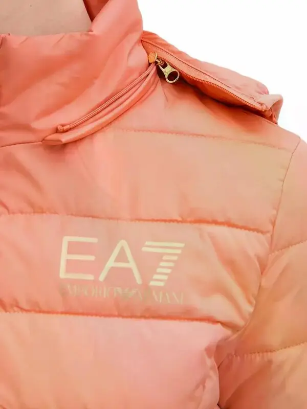 EA7 Quilted Logo-print Jacket - Orange