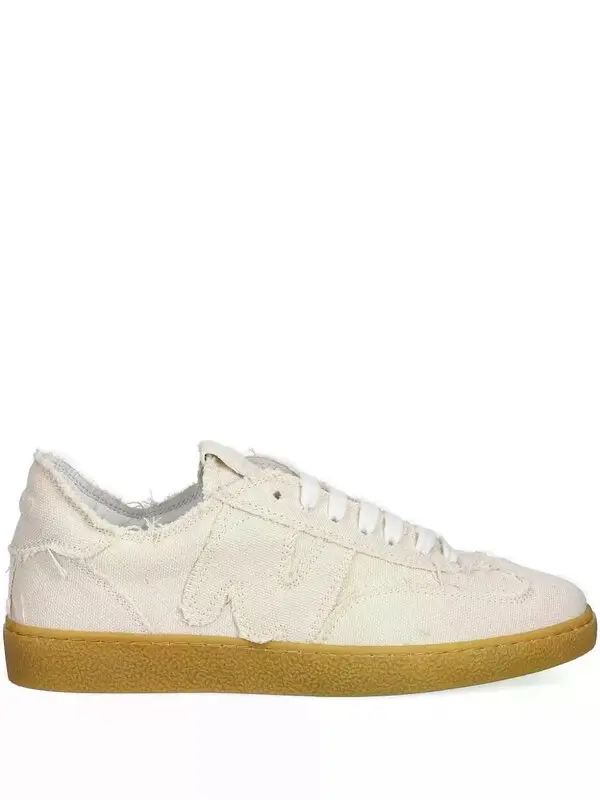 MSGM Frayed Detail Lace-up Sneakers - Neutrals