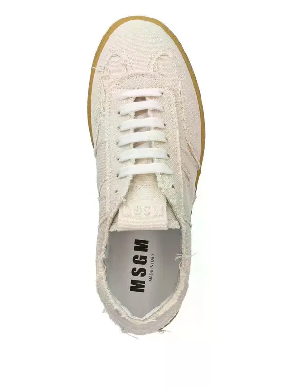 MSGM Frayed Detail Lace-up Sneakers