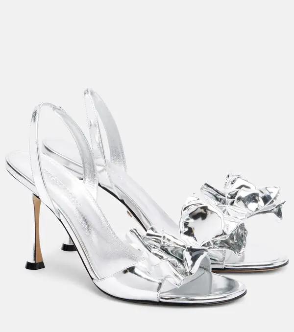 Mach & Mach Le Cadeau 95 Mirrored Leather Sandals