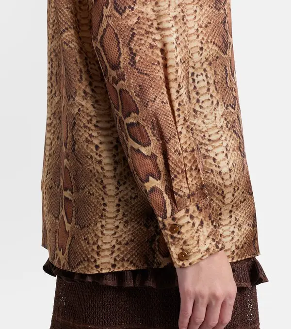 Zimmermann Hypnotic Snake-print Silk Shirt