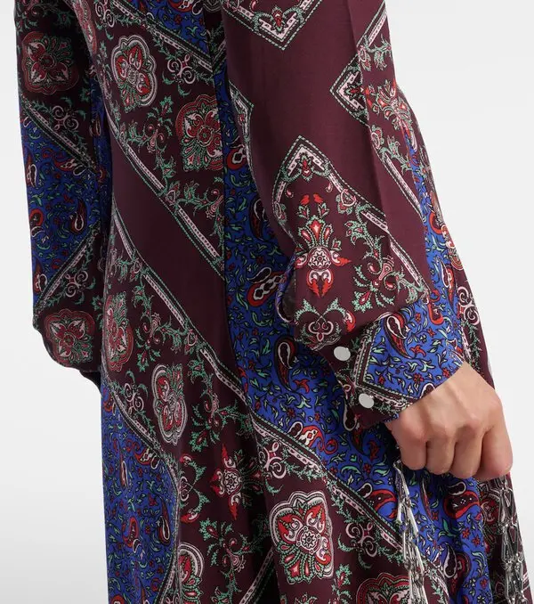Rabanne Asymmetric Paisley Printed Midi Dress - Multicoloured