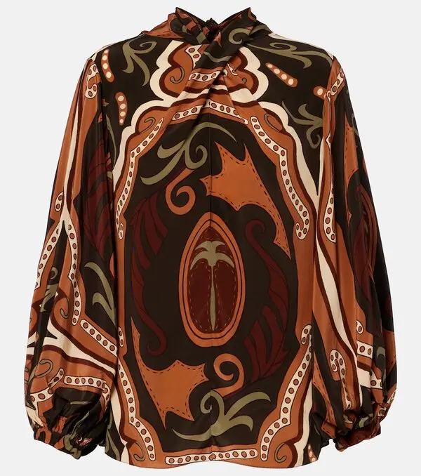 Johanna Ortiz Printed Silk Blouse