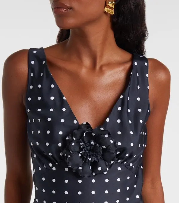 RODARTE Polka-dot Silk Twill Minidress - Black