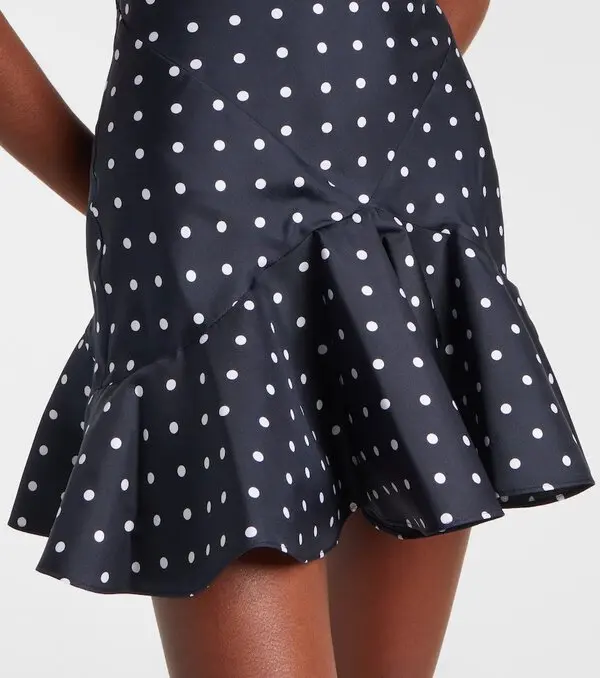 RODARTE Polka-dot Silk Twill Minidress - Black