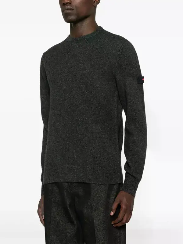 Peuterey Crew Neck Sweater With Patch Logo - Grey