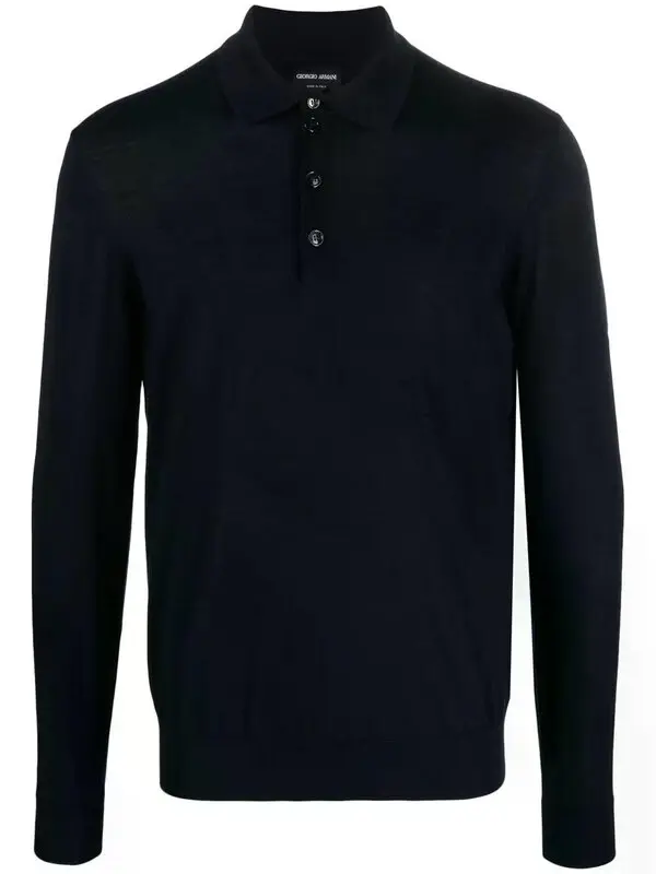 Giorgio Armani Button-front Long-sleeved Polo Shirt