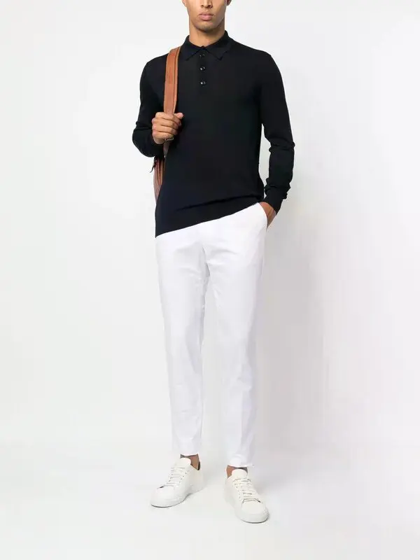 Giorgio Armani Button-front Long-sleeved Polo Shirt
