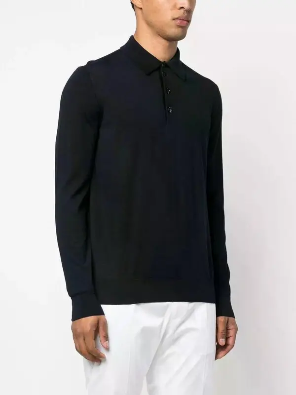 Giorgio Armani Button-front Long-sleeved Polo Shirt