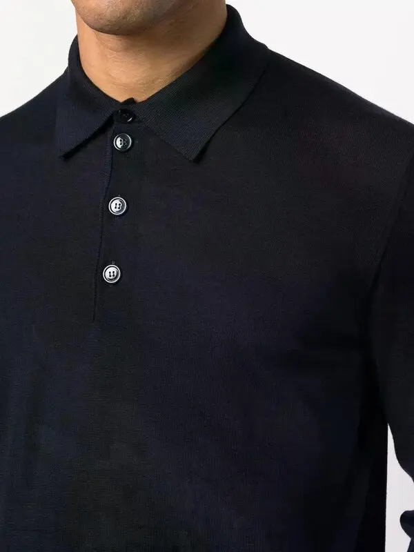Giorgio Armani Button-front Long-sleeved Polo Shirt