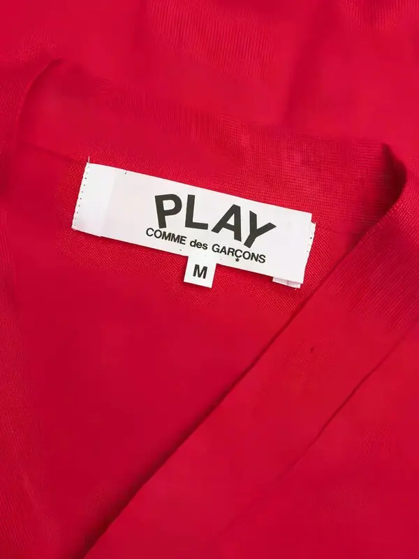 Play Comme Des Garcon Heart Detail Cardigan - Red