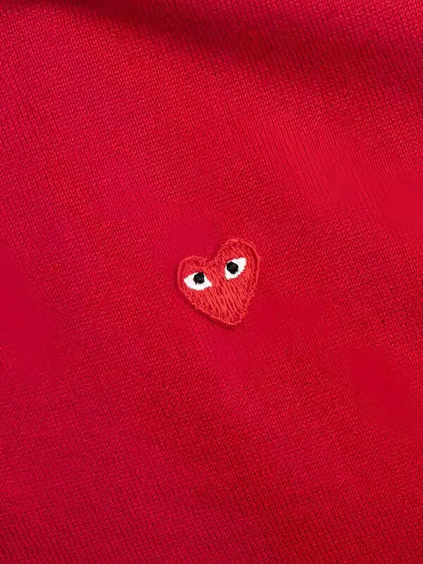 Play Comme Des Garcon Heart Detail Cardigan - Red