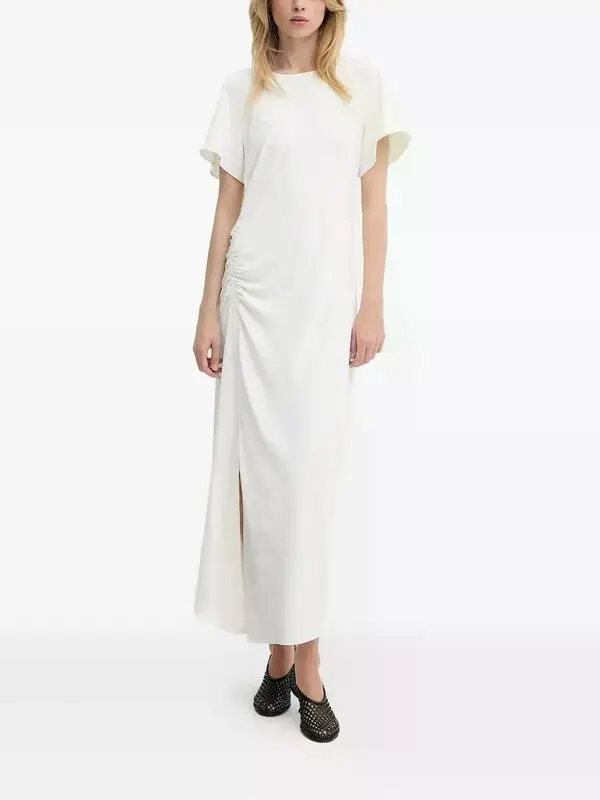 SAMSOE SAMSOE Ruched Midi Dress - White