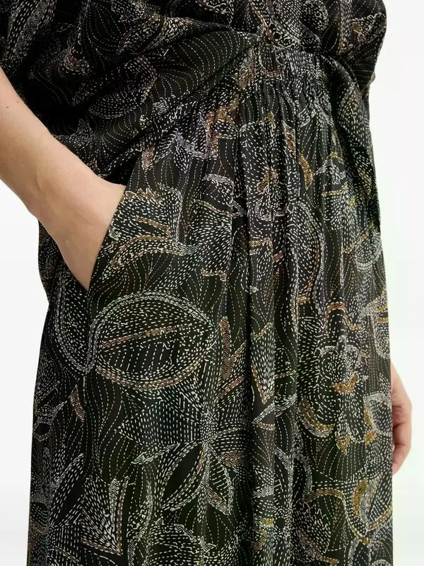SESSUN Wide-leg Floral Print Trousers