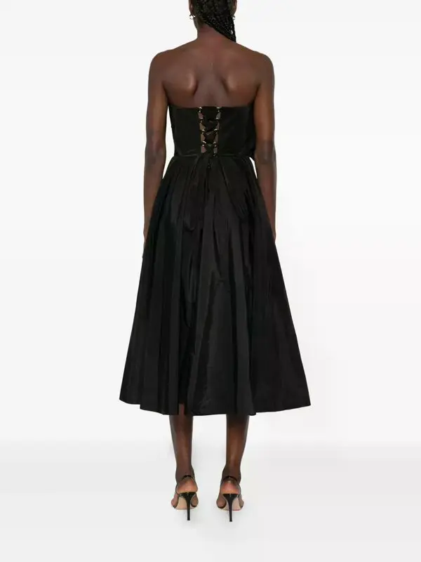 NISSA Rose Embellished A-line Midi Dress