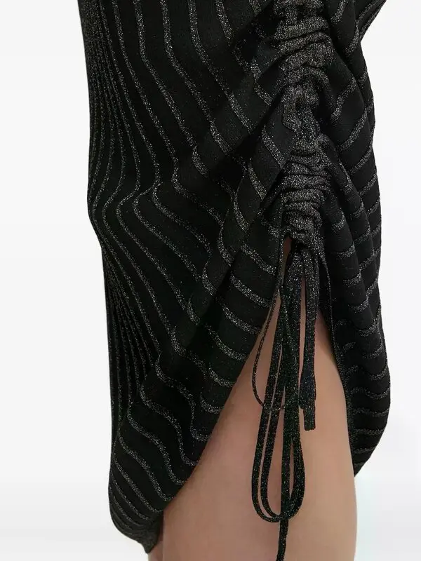 Liu Jo Pinstripe Drawstring Midi Dress