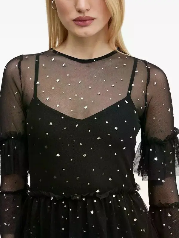 NEVER FULLY DRESSED Star-embellished Tiered Maxi Dress