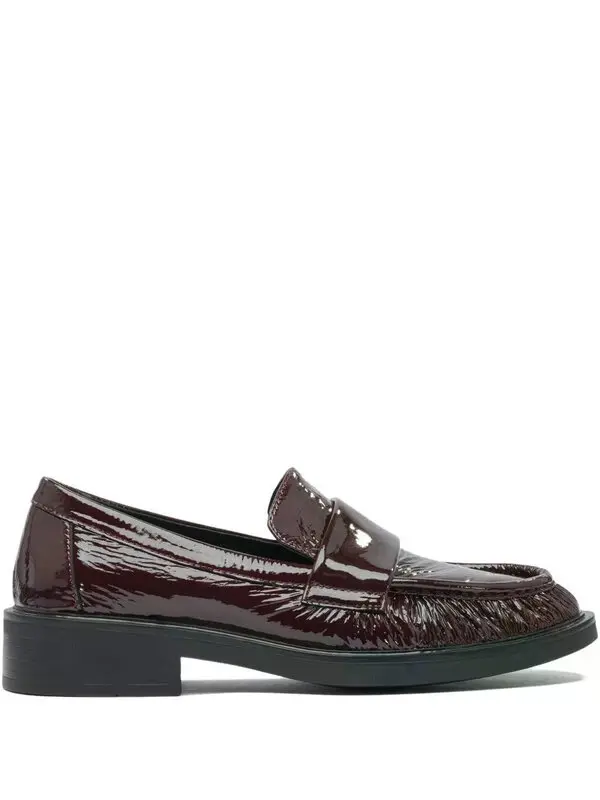 STRATEGIA SHOES Patent Leather Loafers With Fringed Detail