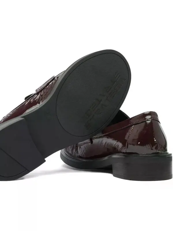 STRATEGIA SHOES Patent Leather Loafers With Fringed Detail