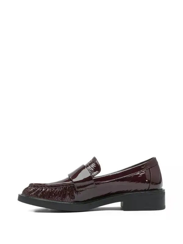 STRATEGIA SHOES Patent Leather Loafers With Fringed Detail