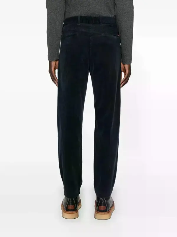 BOSS Navy Cotton Blend Corduroy Straight Leg Trousers