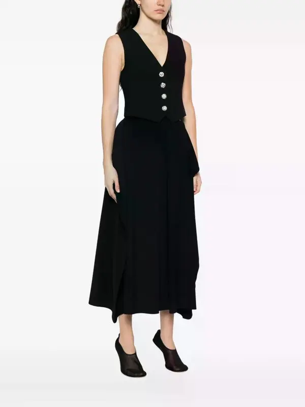 NISSA Jewel-button Gilet - Black
