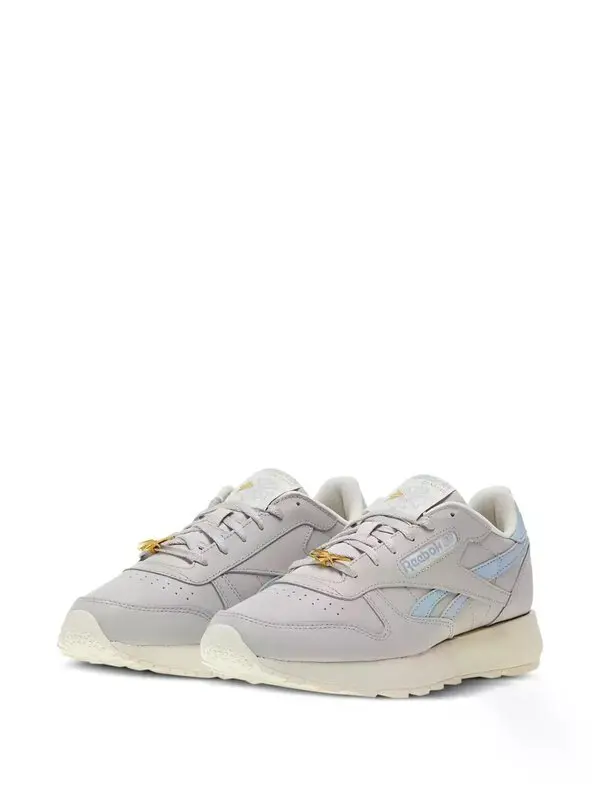 REEBOK Classic Leather Sneakers With Gold-tone Plaque - Neutrals