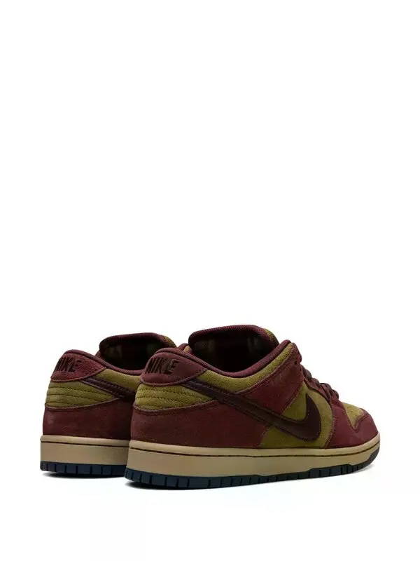 Nike Dunk Low Burgundy Crush/olive Flak Sneakers - Red