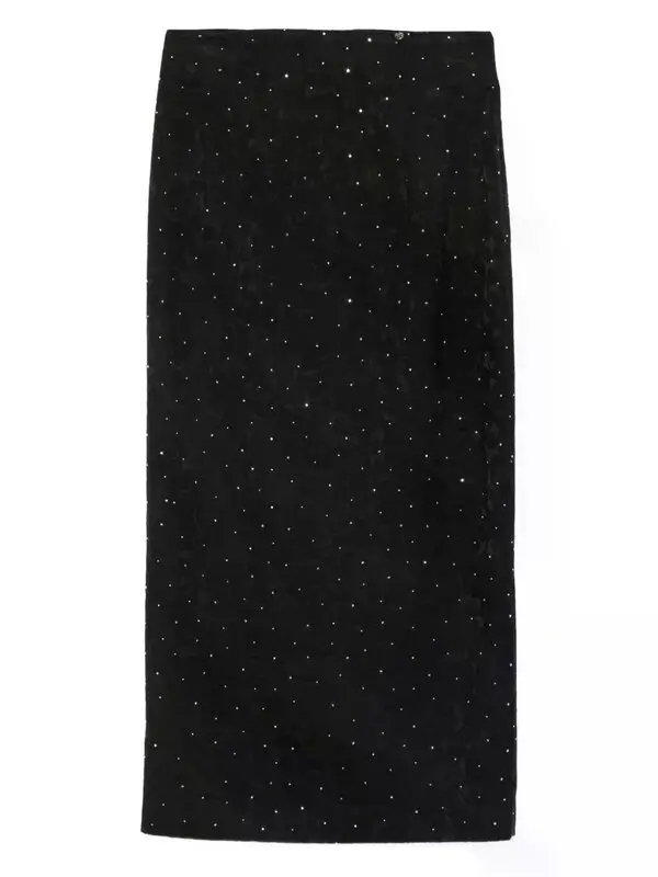 NISSA Embellished Midi Skirt - Black