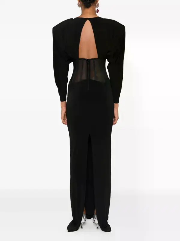 NISSA Corset Maxi Dress With Crystal Embellishment