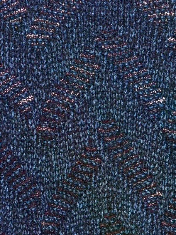 Henrik Vibskov Navy Chevron Pattern Turtleneck Sweater