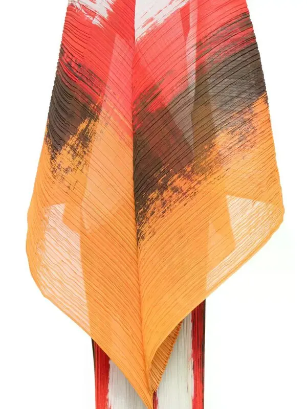 Issey Miyake Abstract Print Pleated Top