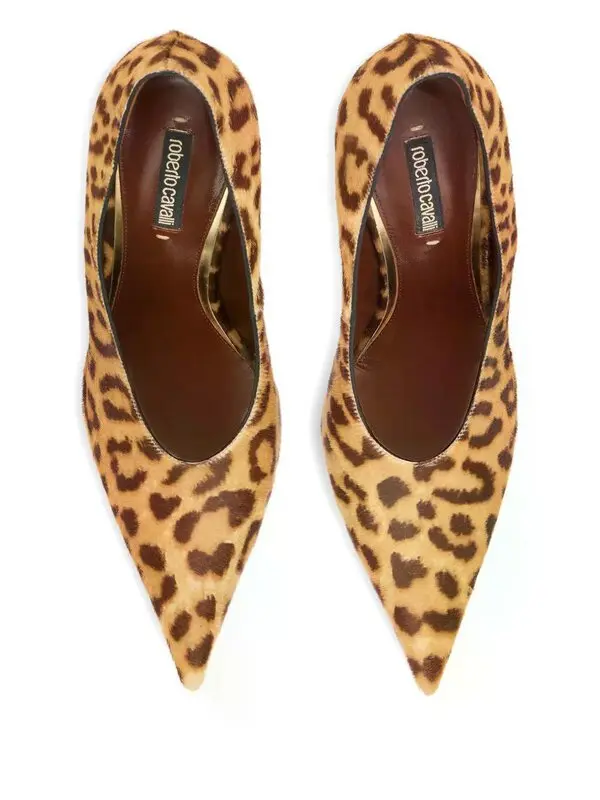 Roberto Cavalli Leopard Print Pointed Toe Stiletto Pumps