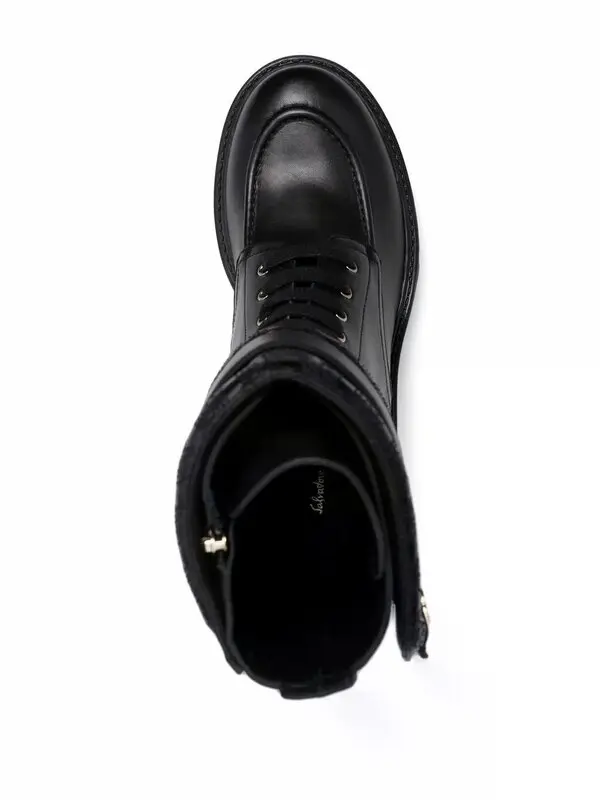 FERRAGAMO Shiraz Leather Combat Boots